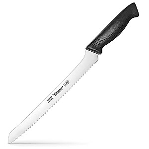 HUMBEE Cusine Pro, 12 inch Offset Bread Knife Serrated Knife Wave Razor-Sharp Blade Comfortable Grip Dishwasher Safe, NSF Certified