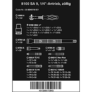 Ratchet Set, 28, 1/4 in, SAE