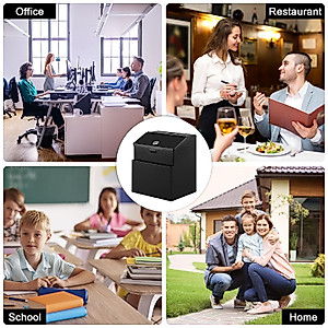 KYODOLED Metal Suggestion Box with Lock Wall Mounted Ballot Box Donation Box Key Drop Box with 50 Free Suggestion Cards 8.5H x 5.9W x 7.3L Inch Black
