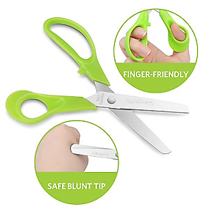 Uaugulft 5” Kid Scissors, Safety Child Scissors with Stainless Steel Blunt Tip Blades and Ergonomic Handle, Great for School and Classrooms, Multiple Colors, 30 Pack