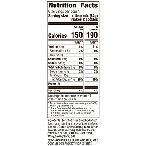 Betty Crocker Peanut Butter Snack Size Cookie Mix 7.2 oz (Pack of 3)