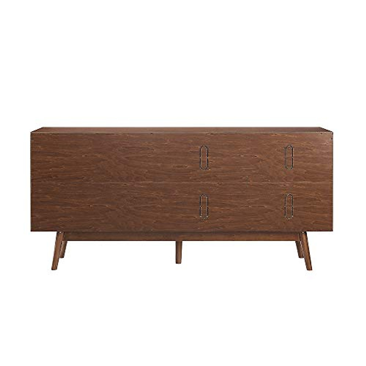 Walker Edison Mid-Century Modern Wood Kitchen Buffet Sideboard Entryway Serving Storage Cabinet Doors-Dining Room Console, 70 Inch, Walnut