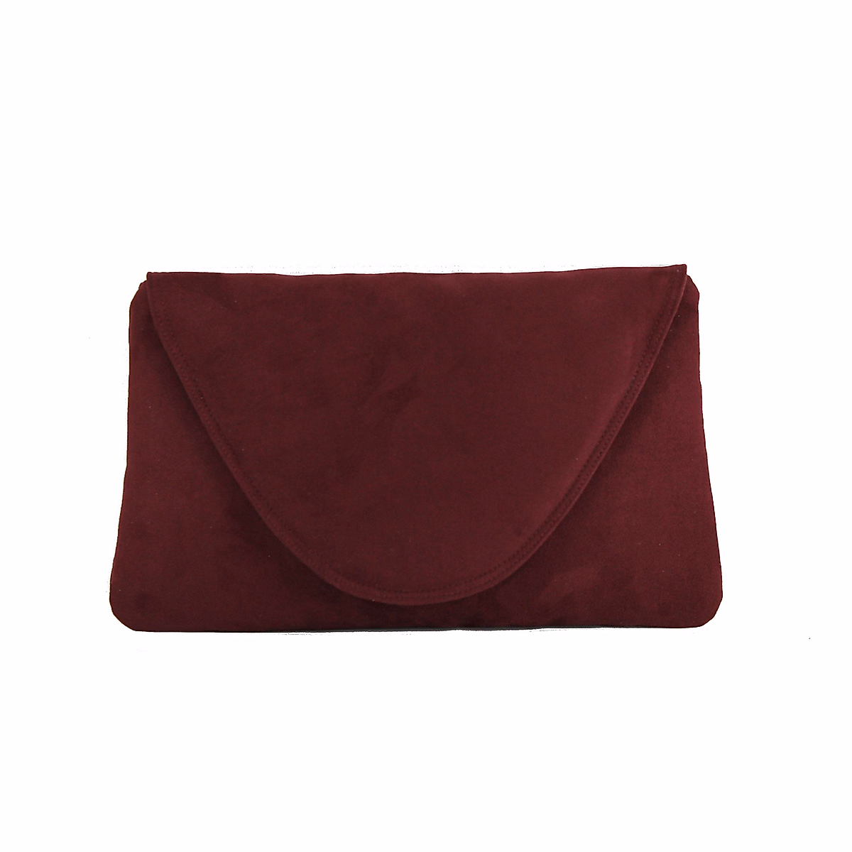 LONI Womens Attractive Large Faux Suede Clutch Bag/Shoulder Bag Wedding Party Occasion Bag in burgundy
