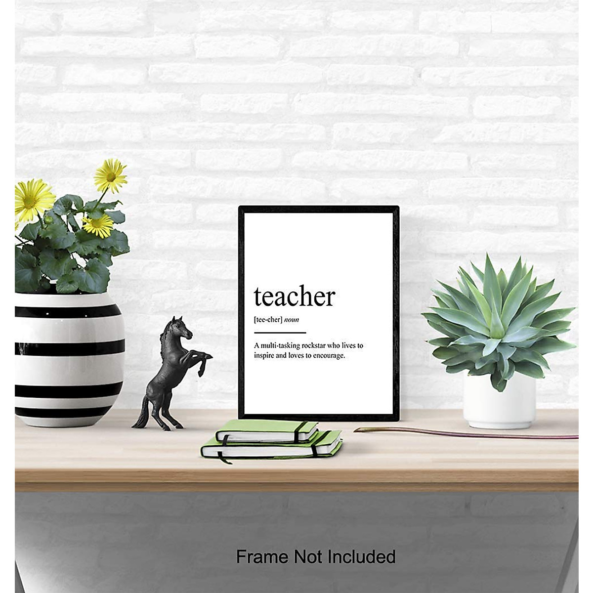 Teacher Definition Wall Art, Home Decor - Typography Poster, Print - Unique Room Decorations for Classroom, School - Gift for Teachers Appreciation - 8x10 Photo Unframed