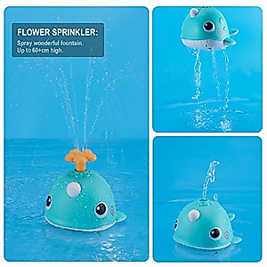 Bath Toys for Toddlers 1-3, Baby Toys 12-18 Months, Mold Free Whale Water Spraying Bath Toy with Sprinklers & Shower Head, Bathtub Pool Bathroom Shower Toy Gifts for Toddler Infant Kids Boy Girls