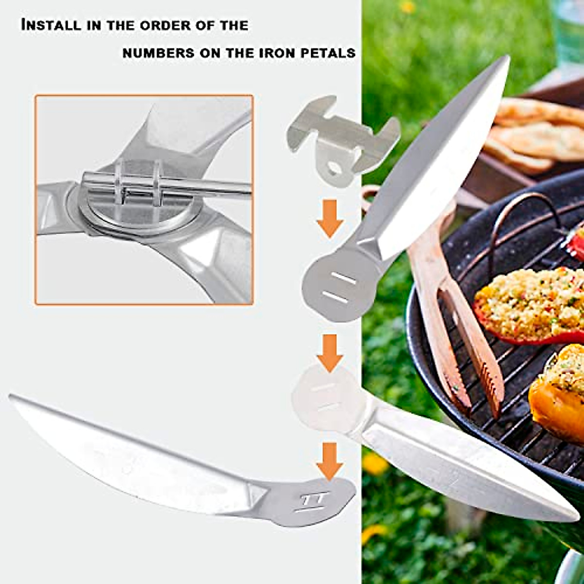 18-1/2-Inch Grills One-Touch Cleaning System Kit, for Weber 7443 90719 Charcoal Grill/Kettle Grills Replacement Parts 7444, Easy to Install and Durable.