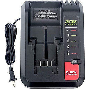 PCC692L 20V MAX Lithium Battery Charger Replacement for Porter-Cable 20V Lithium Battery PCC685L PCC680L PCC681L PCC682L Black Decker LCS1620 20V Lithium Battery LBXR20 LBX4020