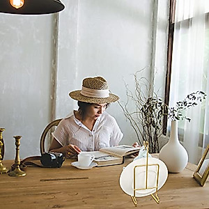 8 Pieces Tea Cup and Saucer Display Stand Holder Rack Metal Cup Saucer Holder Tea Cup Holder Display Coffee Mug Organizer for Plate Teapot, 6.22 x 2.44 Inches (Gold, Classic Style)