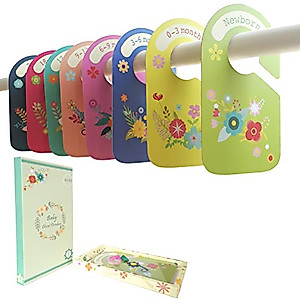 Baby Closet Dividers for Baby Clothes - Set of 8 Double Side Baby Closet Size Dividers Special Closet Organizer/Hangers Dividers (Flower)