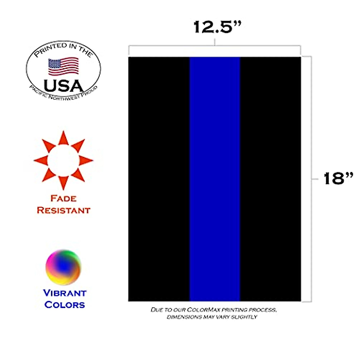 Toland Home Garden 1110867 Thin Blue Line Police Flag 12x18 Inch Double Sided Police Garden Flag for Outdoor House Patriotic Flag Yard Decoration