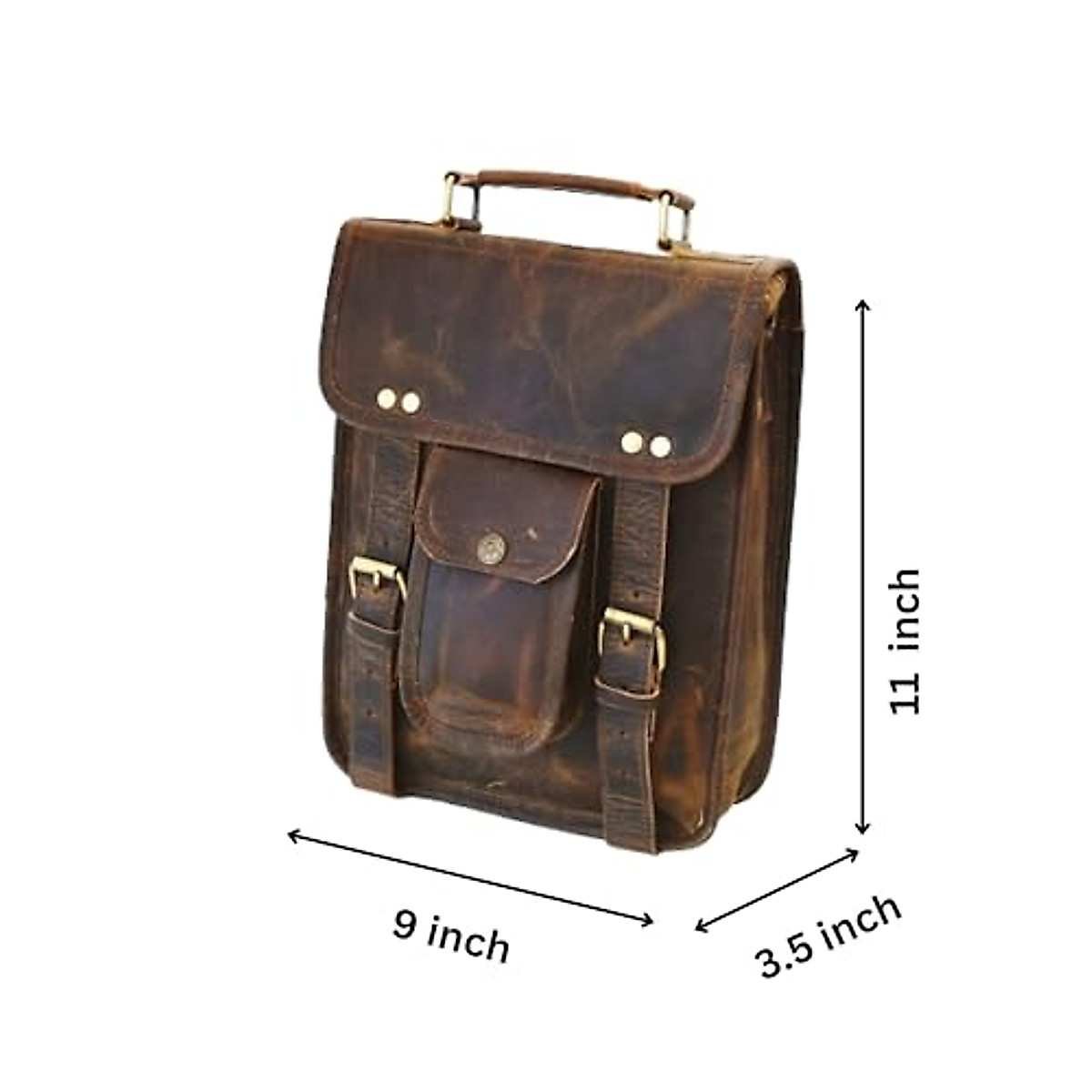 URBAN DEZIRE Men's Genuine Leather Small Messenger Satchel iPad Tablet Bag 11 inch compatible with Apple product