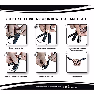 100 BLADES + Facón Professional Classic Straight Edge Barber Razor - Salon Quality Cut Throat Shavette