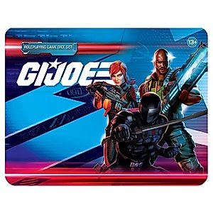 Renegade Game Studios G.I. Joe Roleplaying Game Dice Set, Specialty Dice, 2 d20 , 1 d12, 1 d10, 1 d8, 1 d6, 1 d4 , 1 d2 Coin