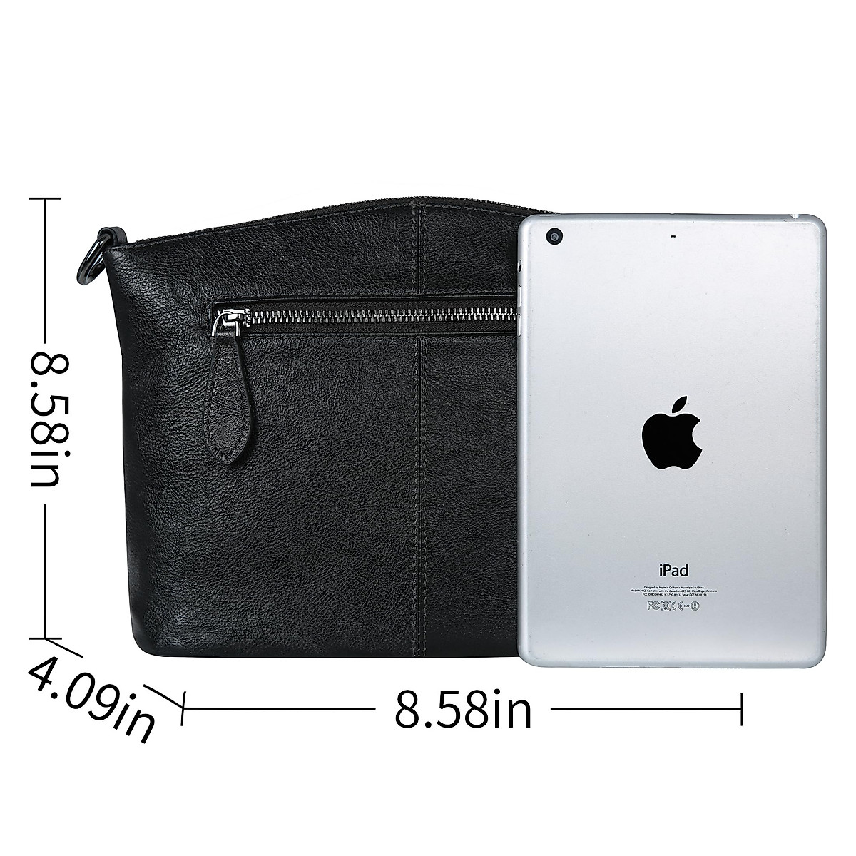 HESHE Crossbody Purses for Women Genuine Leather Purses and Handbags Designer Satchel Purses with Multi-Pockets Vintage Small Shoulder Bags Ladies Hobo Bag (Black)