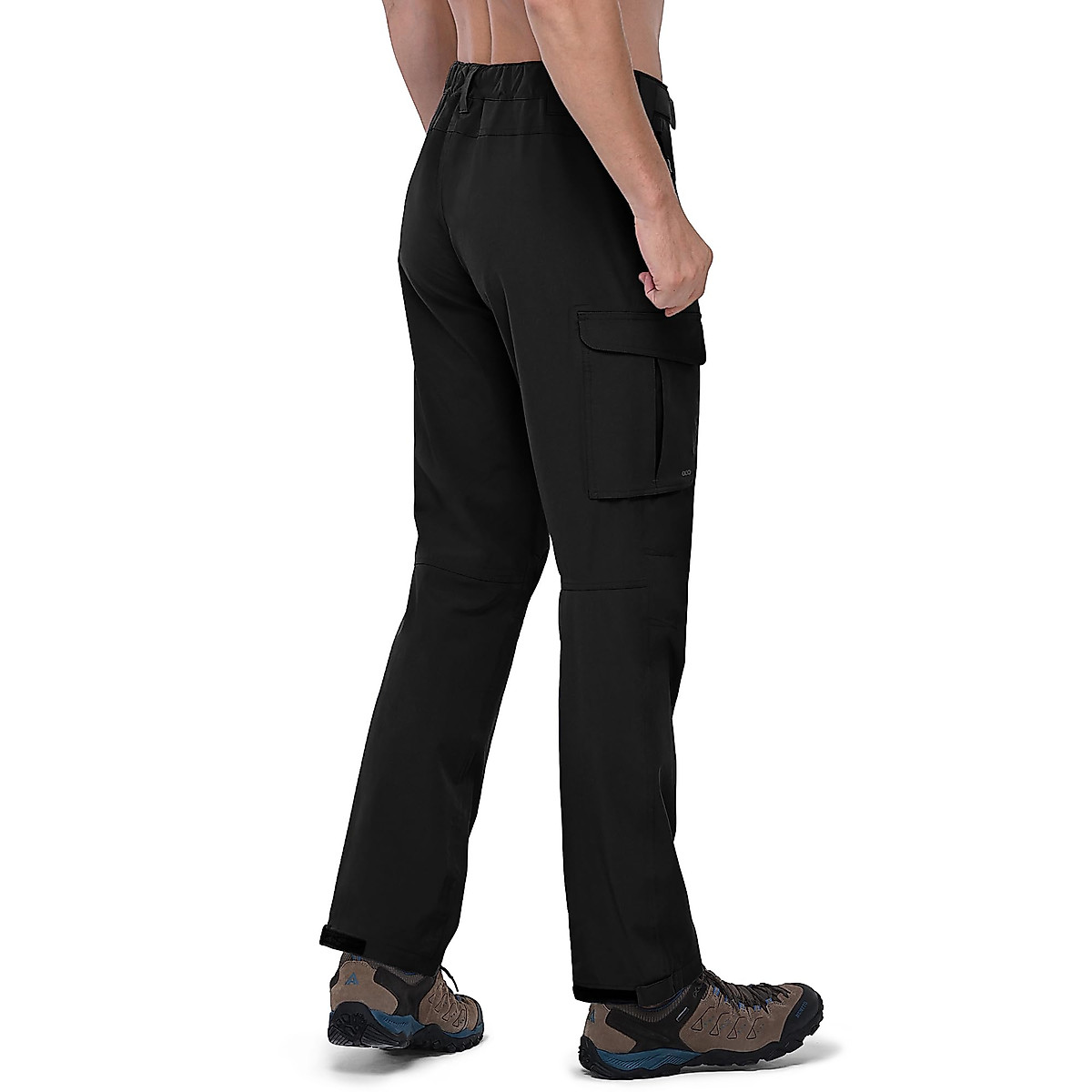 33,000ft Men's Rain Pants Waterproof Lightweight Breathable Golf Over Pants for Hiking Travel Cycling Outdoor Black