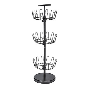 Household Essentials 3-Tier Shoe Storage Tree, Matte Black