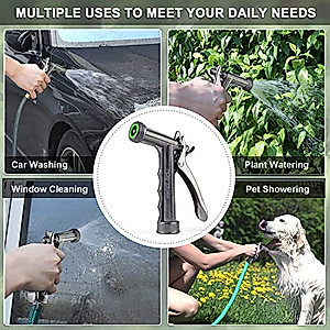 IRRIGLAD Hose Nozzles 2 Pack with More Durable 304 Stainless Steel Flexible Grey Pistol Water Sprayers for Garden Watering