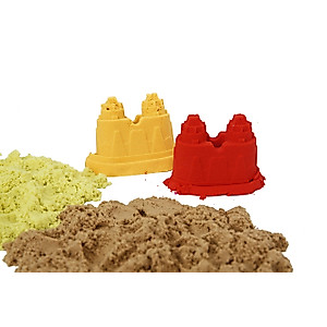 Dynamic Play Sand Art [10 Pack] Arts and Crafts for Kids | Multi Color Combo Kit Play Sand with Castle Molds Containers | Stress Relief Toys for Kids and Adults | Party Favors