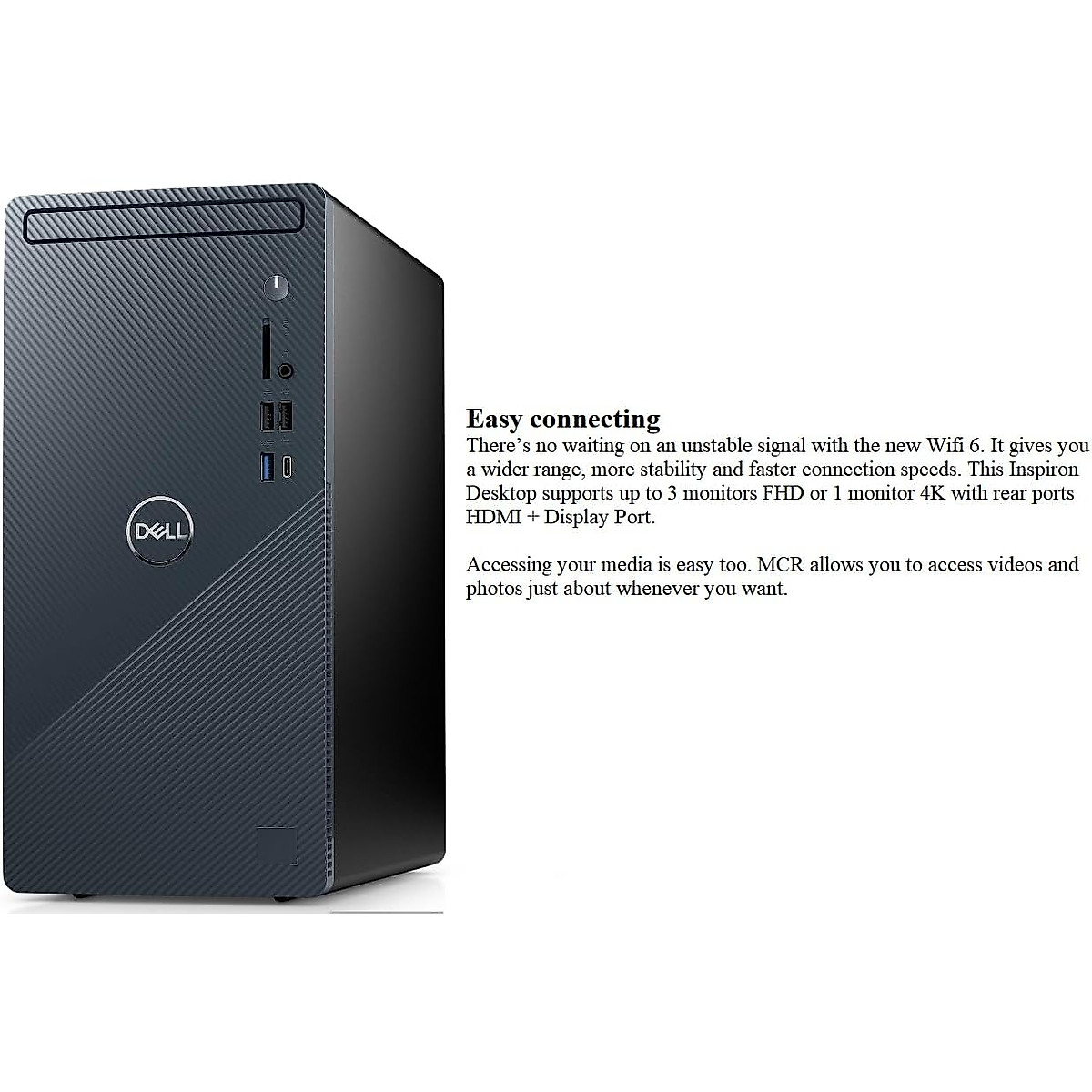 DELL 2023 Inspiron 3020 Tower Desktop Business Computer, 13th Gen Intel Core i7-13700, 64GB RAM, 2TB SSD, Intel UHD 770 Graphics, Bluetooth, WiFi, USB 3.1, Windows 11 Pro - Mist Blue
