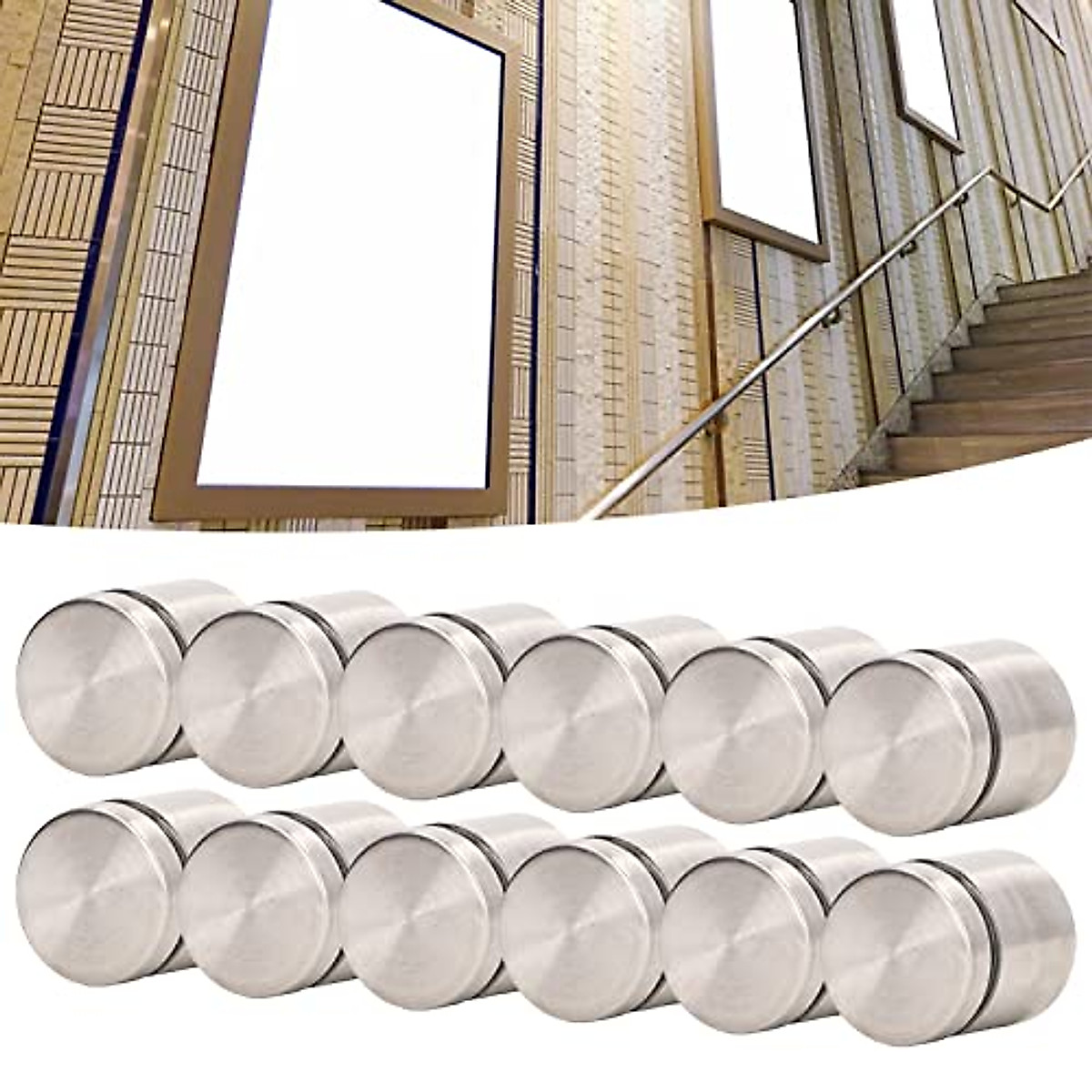 Stainless Steel Standoff Screws, 1x1in Polished Stable Non  Deform Smooth Trimming Advertising Nails Hardware for Displaying