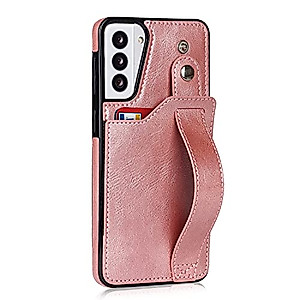 Phone Case Cover Compatible with Samsung Galaxy S21 Plus Leather Wallet Phone Case Stand Wrist Strap Phone Case Adjustable Wrist Strap Phone Case Compatible with Samsung Galaxy S21 Plus Bags Sleeves (