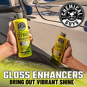 Chemical Guys CWS_301_16 Citrus Wash & Gloss Foaming Car Wash Soap (Works with Foam Cannons, Foam Guns or Bucket Washes) Safe for Cars, Trucks, Motorcycles, RVs & More, 16 fl oz, Citrus Scent