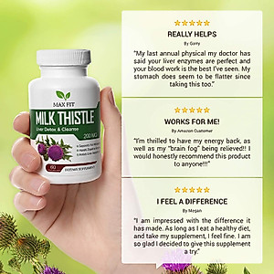 Liver Cleanse Supplement - Milk Thistle Extract Capsules - Natural 24 Potent Herbs: Formula - Promote Healthy Liver Function, All-in-One Liver Repair & Regeneration