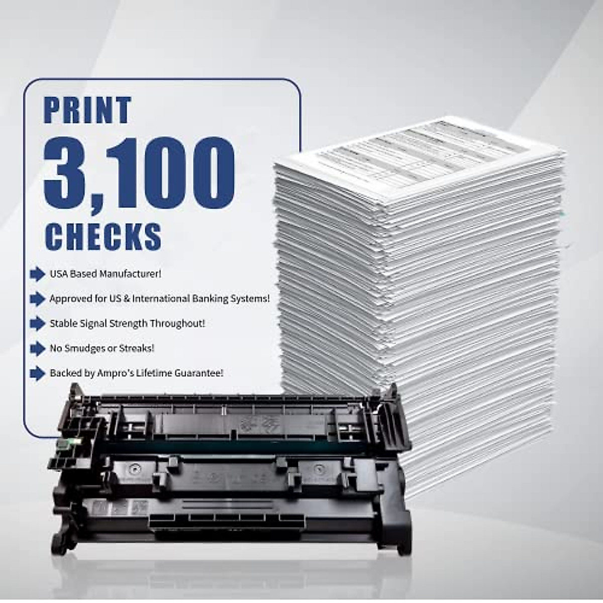 Ampro CF226A MICR Compatible Toner Cartridge Replacement for HP CF226A MICR or HP 26A for HP Laserjet Pro M402 M426 MFP Series. (Prints 3,100 Pages)