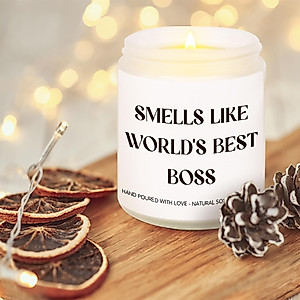Boss Gifts for Women, Boss Lady Gifts for Women, Gifts for Boss, Boss Birthday Gifts, Boss Day Gifts, Funny Boss Gifts for Coworker Leaving Farewell Retirement, 7oz Soy Wax Lavender Scented