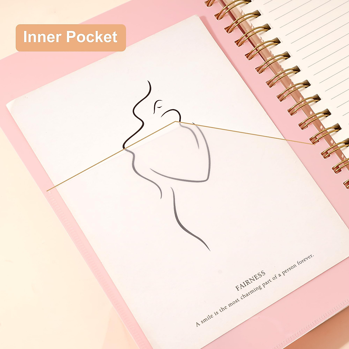 Yoment Spiral Notebook Journal 300 Pages Large Spiral Notebook B5 (7.3"x10") College Ruled Journals for Women Men Thick Spiral Bound Journal for Writing Work School, Pink