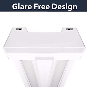 HARRRRD 3PK LED 4ft Utility Shop Light-40W, 5000K, Non-Linkable, Frosted Lens, 4100LM, Replaces 4 Foot Fluorescent, Garage Shoplight Ceiling Fixture, Pull Cord Chain, Plug in