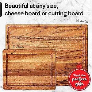 Villa Acacia Wood Cutting Board (24 x 18 x 1.25, Acacia + Groove)
