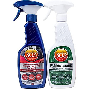 303 Convertible Fabric Top Cleaning and Care Kit - Cleans And Protects Fabric Tops - Includes 303 Tonneau Cover And Convertible Top Cleaner 16 fl. oz. + 303 Fabric Guard 16 fl. oz., (30520)