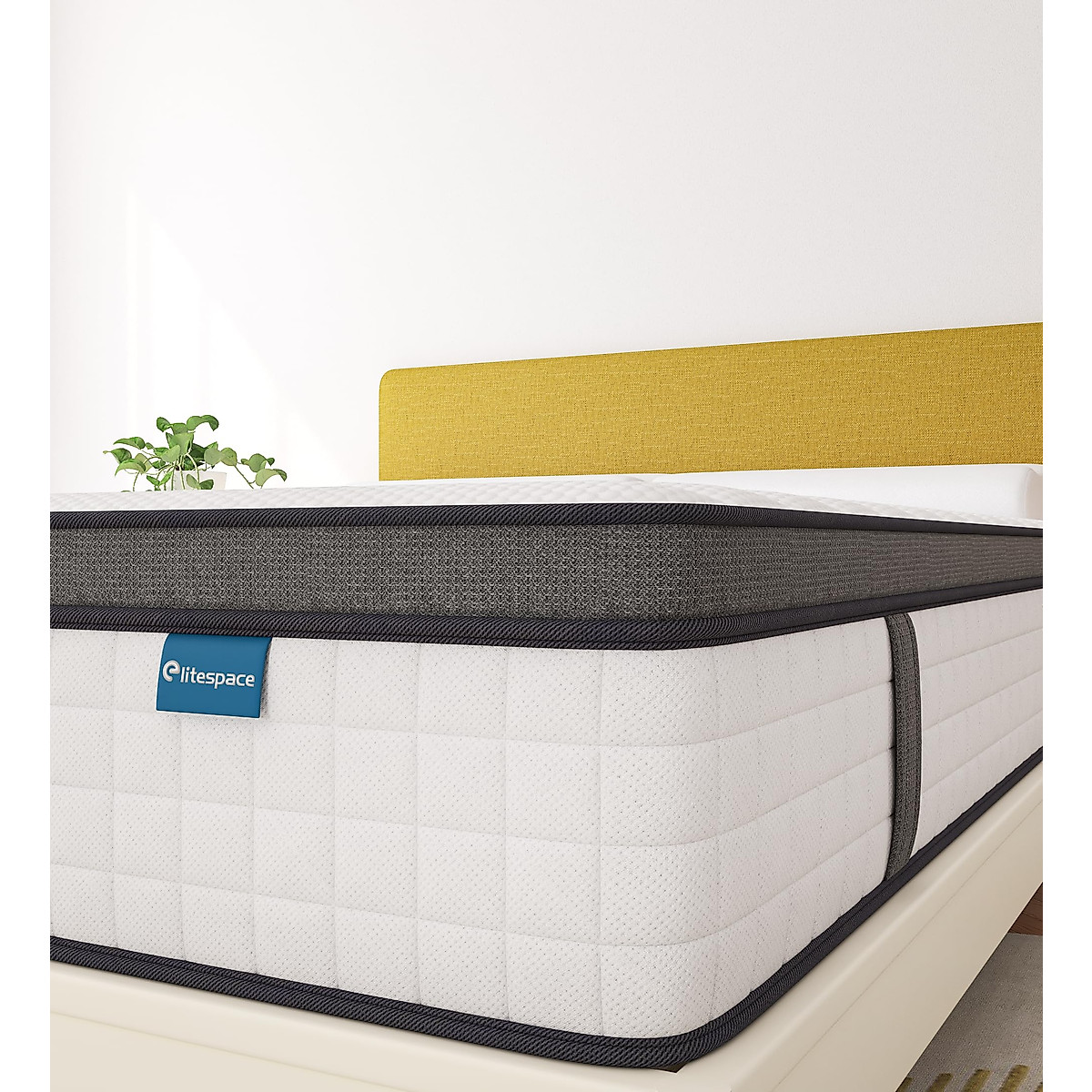 elitespace King Mattress,12 Inch Hybrid King Size Mattress in a Box,Mattresses with Memory Foam and Pocket Spring,Soft and Comfort White King Mattress,Non-Fiberglass,Medium Firm.