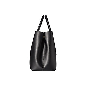 Lauren Ralph Lauren Dryden Marcy Leather Tote (Black/Red)