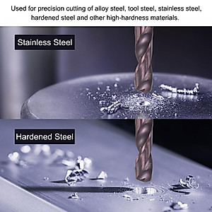 uxcell Carbide Twist Drill Bits 4.2mm, DIN K45 Tungsten Carbide AlTiSin Coated Jobber Drill Bits Straight Shank Drilling Cutter for Stainless Steel Alloy Steel