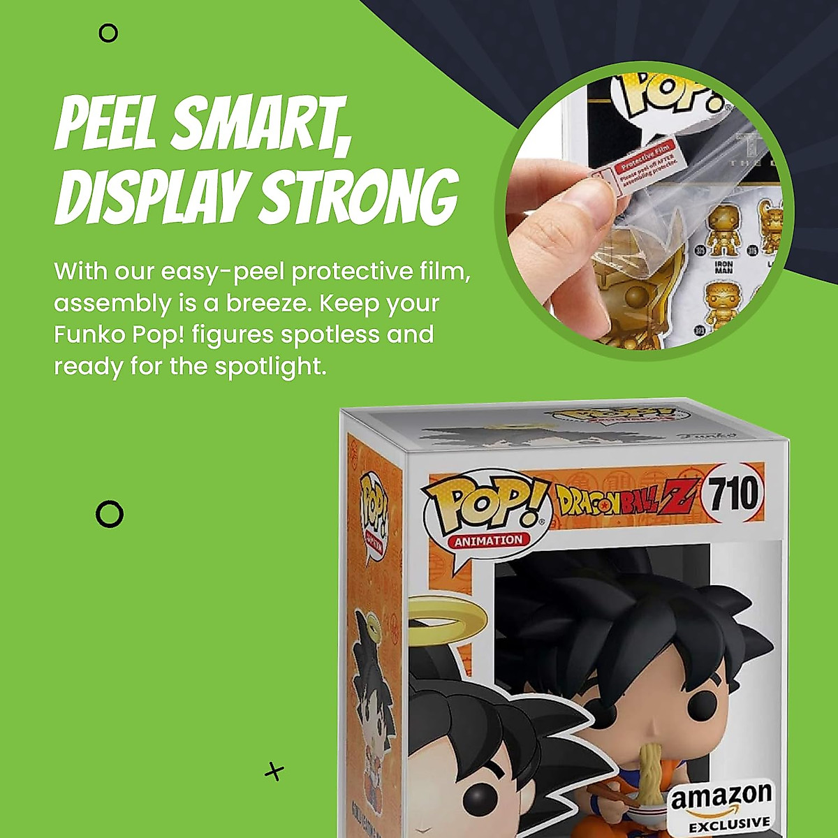 (100 Pack) EcoTEK Protectors Pop Protector Compatible with - 4" Inch Funko POP! Figures, Strong, Clear Pop Case, Acid Free