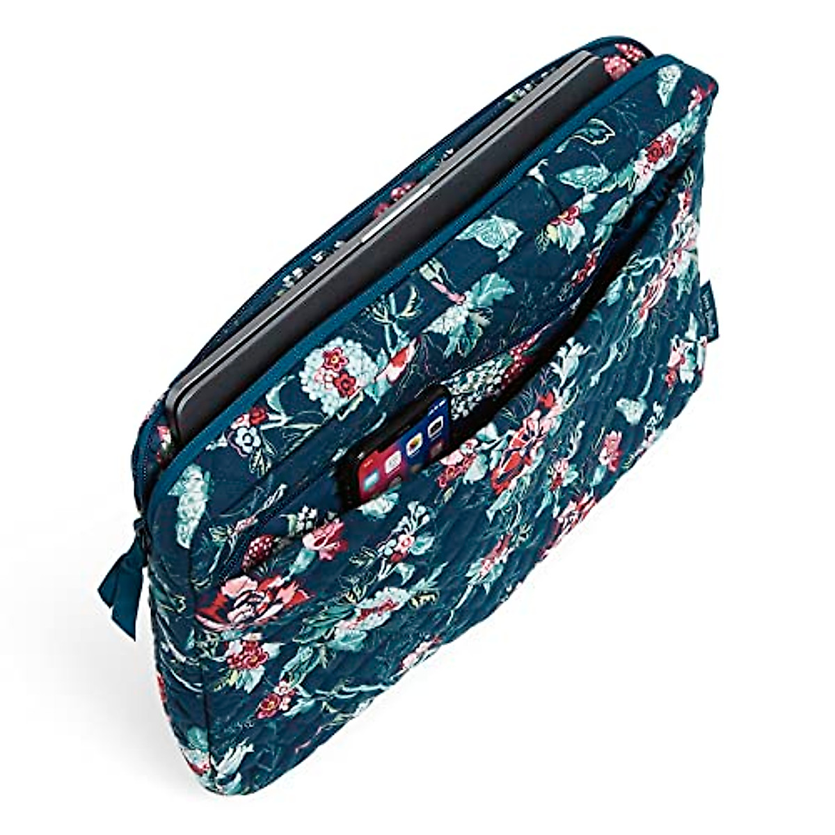Vera Bradley Women's Cotton Laptop Organizer, Rose Toile - Recycled Cotton, One Size