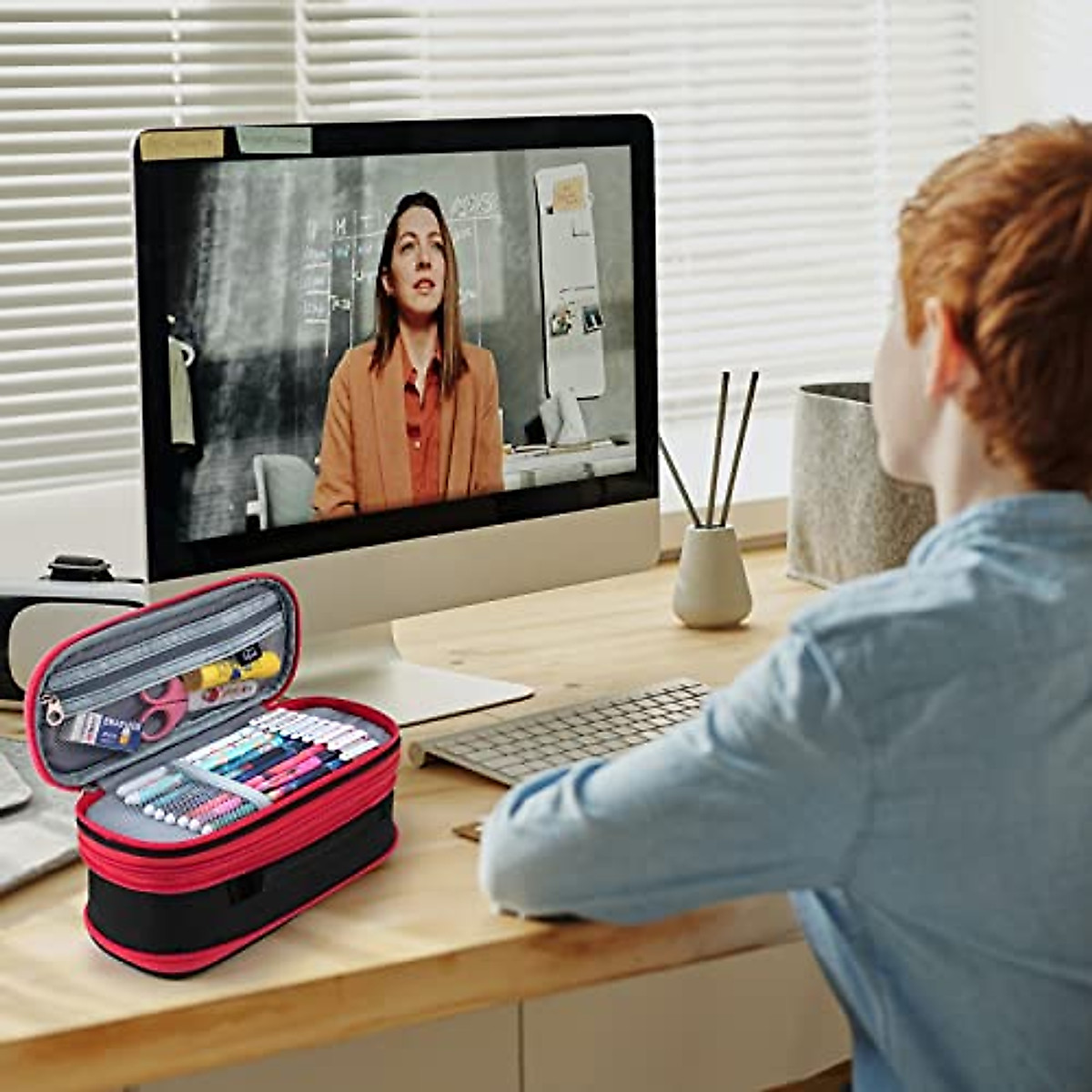 SOKENIK Large Pencil Case for Boys big Pencil Pouch for boys black Pencil Case for Boys