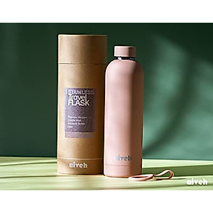 Insulated Stainless Steel Water bottle, aiveh, Bottle water, Tea, Coffee, tumbler, Leak Proof, Thermal bottle Water, Thermos, Hot cold bottle, BPA-FREE bottle water, 24oz, Dusty Pink