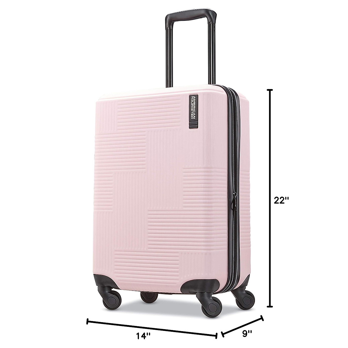 American Tourister Stratum XLT Expandable Hardside Luggage with Spinner Wheels, Pink Blush, Carry-On 21-Inch