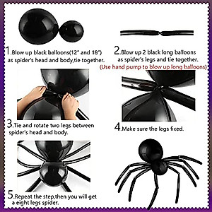 KAKAN Halloween Balloon Arch Kit, Halloween Balloon Garland with Halloween Spider Web, Black Orange Purple Balloons, Dot balloon, Long Balloon, 3D Bat Sticker, Tool Set for Halloween Party Decorations