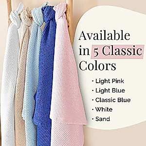Stroller Society - Swaddles for Newborns & Toddlers, Soft Receiving Blankets Girl & Boy Can Use, Comfy Toddler Blanket & Newborn Swaddle, Cotton Waffle Blanket, Beige, 40 x 40 inches