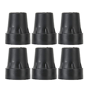 Replacement Cane Tips, 6pcs 19mm Hole Diameter Hiking Cane Crutch Feet Tips Heavy Duty Non Slip Plastic Tips Trekking Pole Tips Replacement Pole Tip Protectors Fits Most Standard Hiking Poles