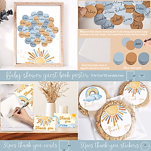 Here Comes the Son Baby Shower Decorations for Boy, Sun Theme Baby Shower Decoration, Boho Sun Baby Shower Party Supplies, It's A Boy Gender Reveal Décor, Retro Sun You Are My Sunshine Baby Shower