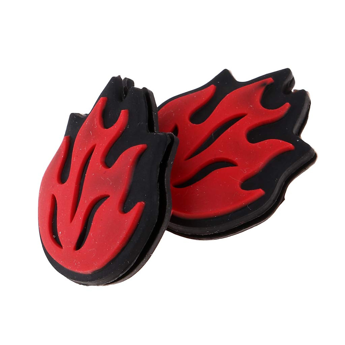 Kesoto 4 Pieces Durable Silicone Tennis Racket Vibration Dampeners Shockproof Dampers - Flame Fire Pattern, Red