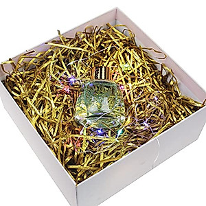 300 Grams Glitter Raffia Paper Shreds Decorative Shiny Strands Shredded Crinkle Confetti for DIY Gift Wrapping & Basket Filling (Golden)