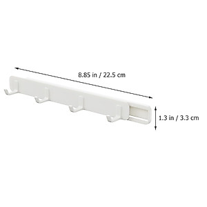 MAGICLULU 2pcs Pull-Out Gap Slide Hook Kitchen Wall Mounted Kitchen Row Hook Hat Hooks Kitchenware Rack Hat Hook Rack Sliding Hanger Rack Hanging Row Hook White Abs Guide No Punching