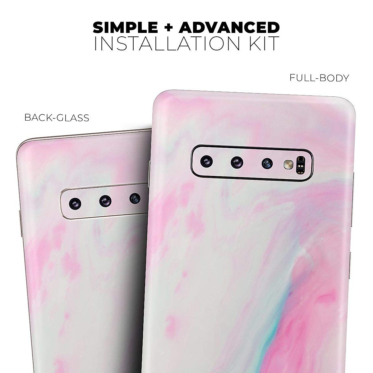 DesignSkinz Marbleized Soft Pink Protective Vinyl Decal Wrap Skin Cover Compatible with The Samsung Galaxy S20 (Screen Trim & Back Glass Skin)