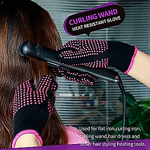 Heat Resistant Gloves for Hair Styling Curling Iron Glove Heat Resistant Gloves Heat Resistant Mat Curling Wand